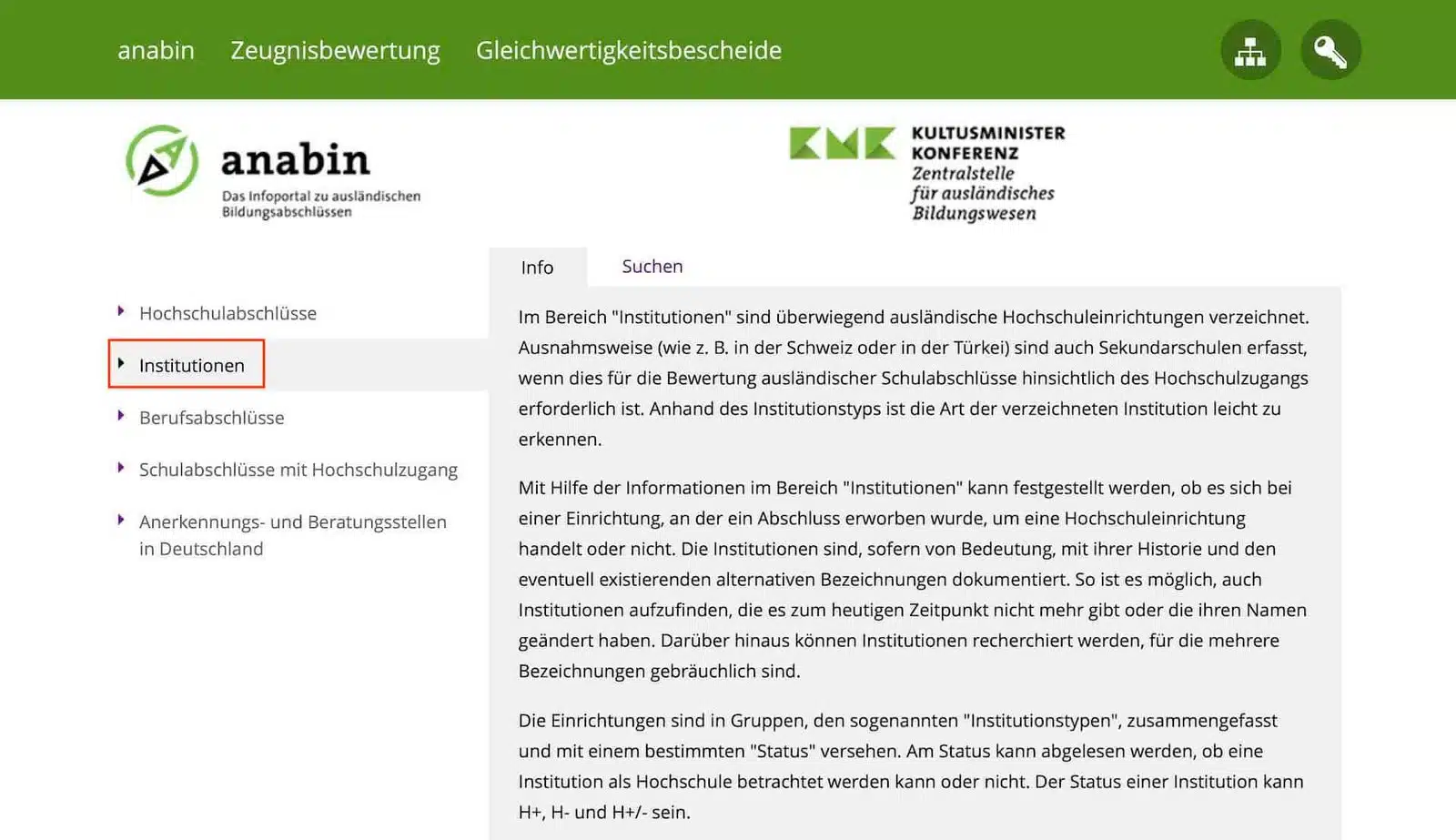 Guide to navigate the anabin information portal – German Educare